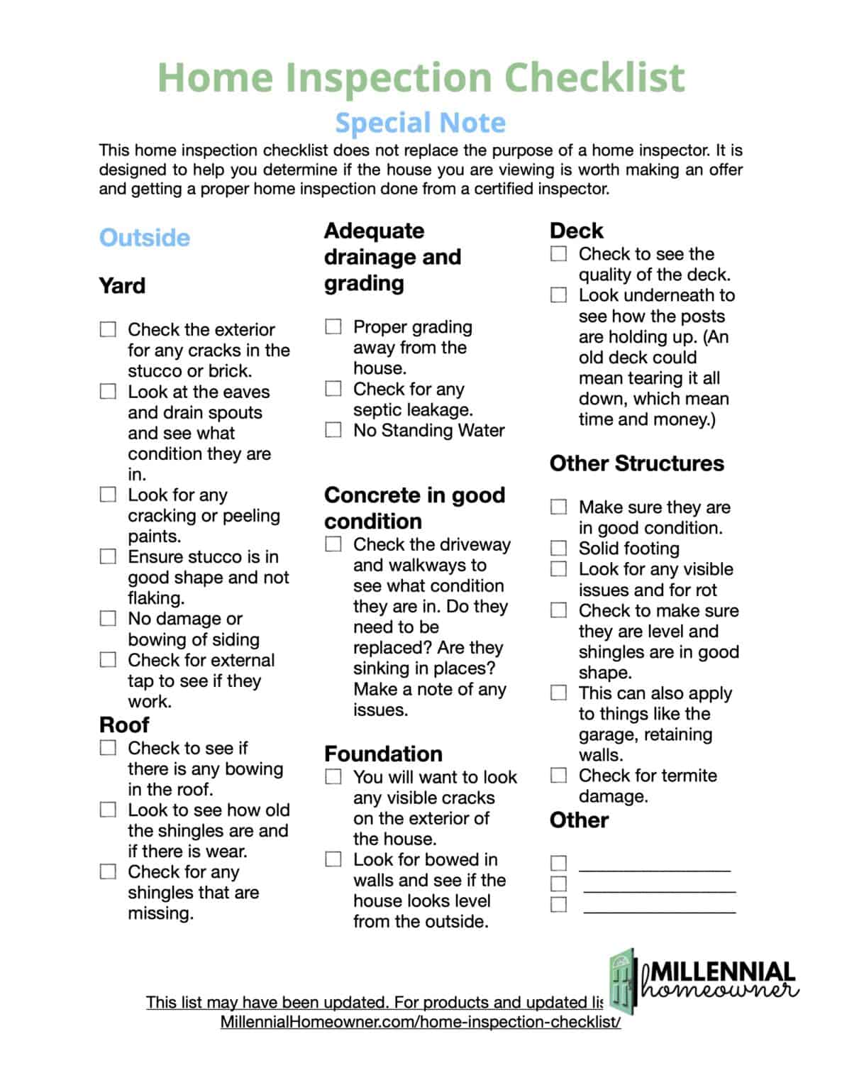 DIY Home Inspection Checklist for Buyers (Free Printable) (October 2025)