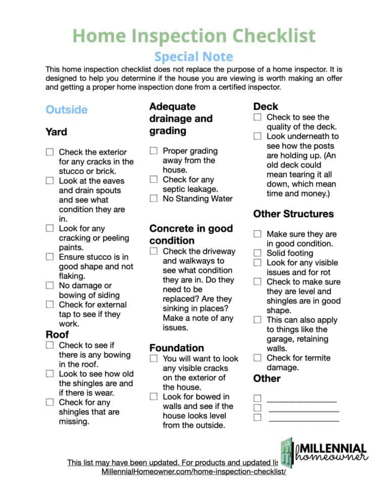 DIY Home Inspection Checklist for Buyers (Free Printable) (October 2025)