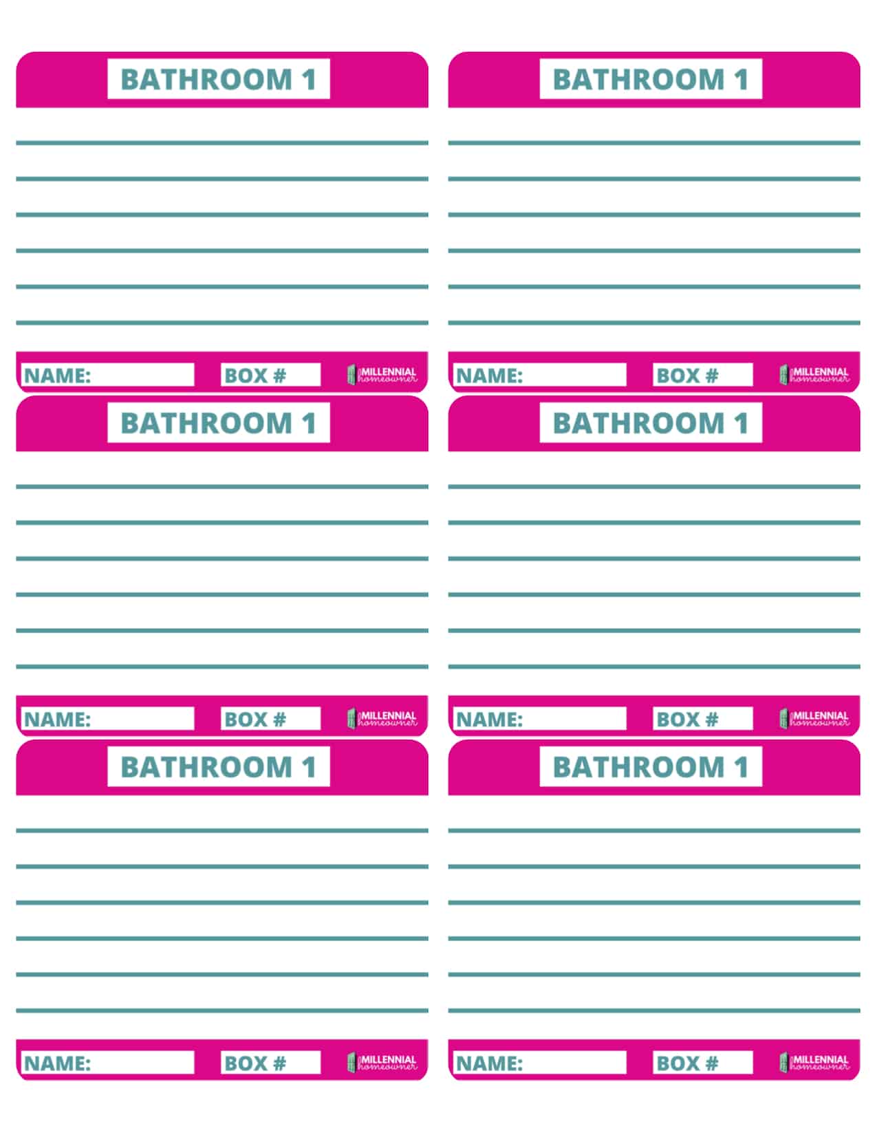 Free Printable Moving Labels: Color Coded Moving Box Labels (March 2024)